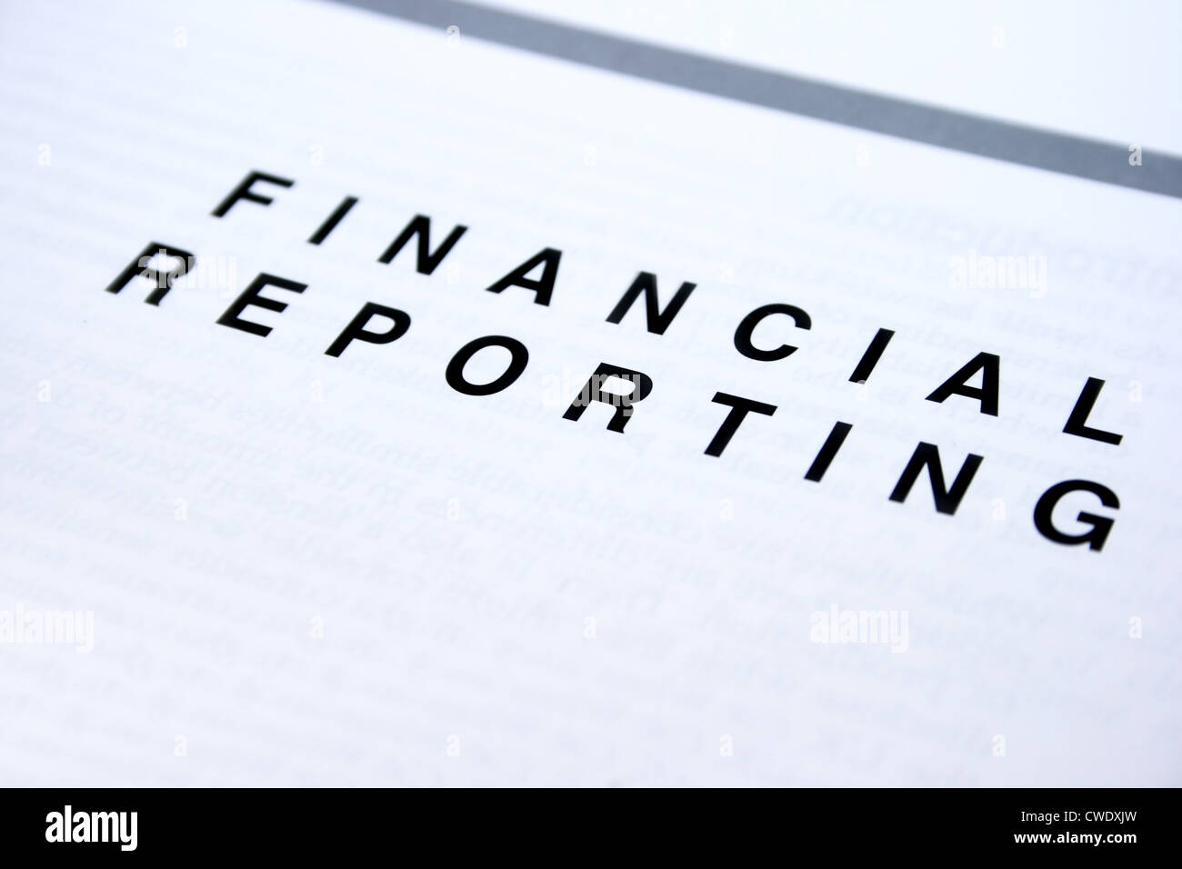 Financial reporting document, white paper Stock Photo - Alamy