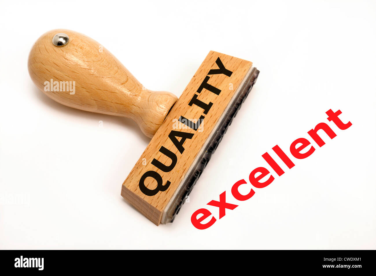 rubber stamp marked with quality and its copy excellent Stock Photo - Alamy