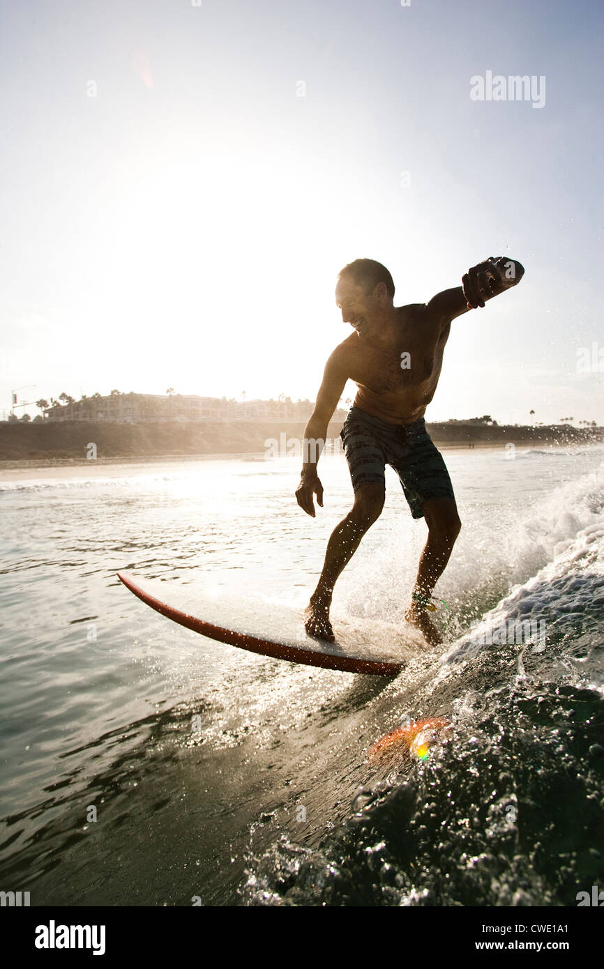 Man surfing in southern California. San Diego, California surfing Stock ...