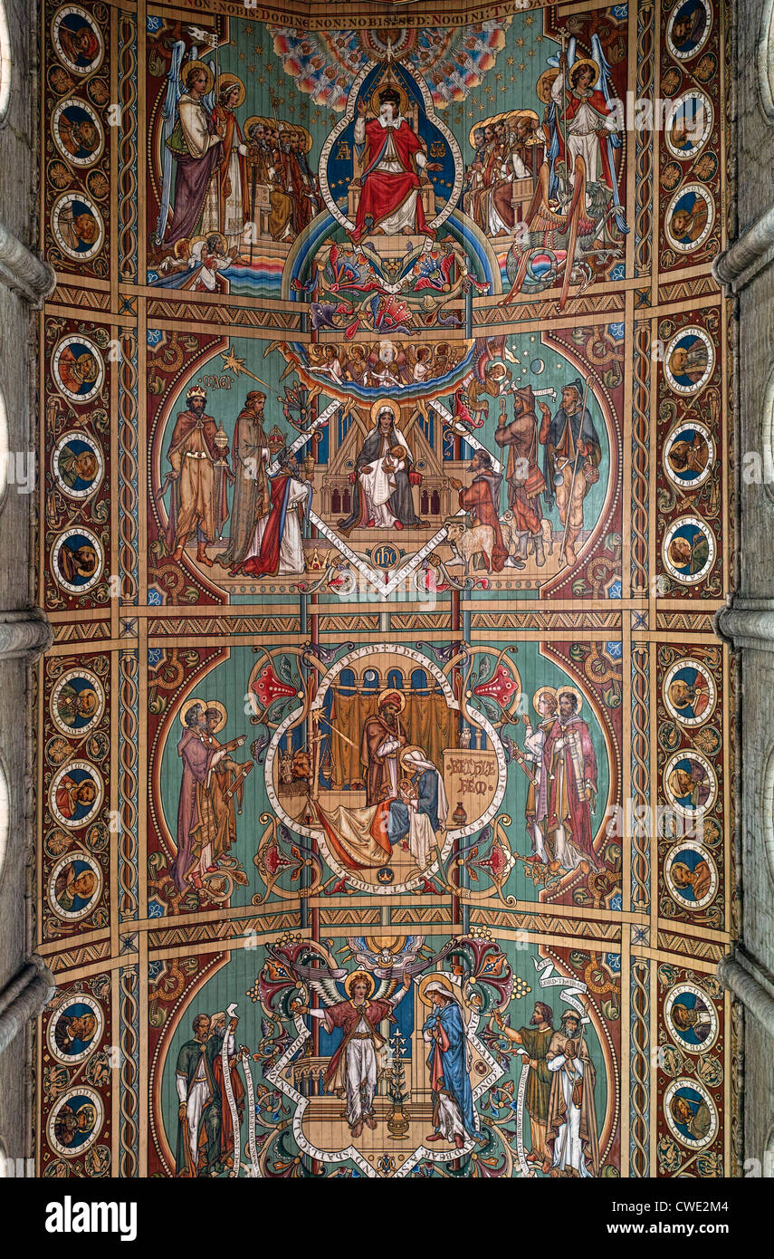Painted ceiling of the Nave of Ely Cathedral Stock Photo - Alamy