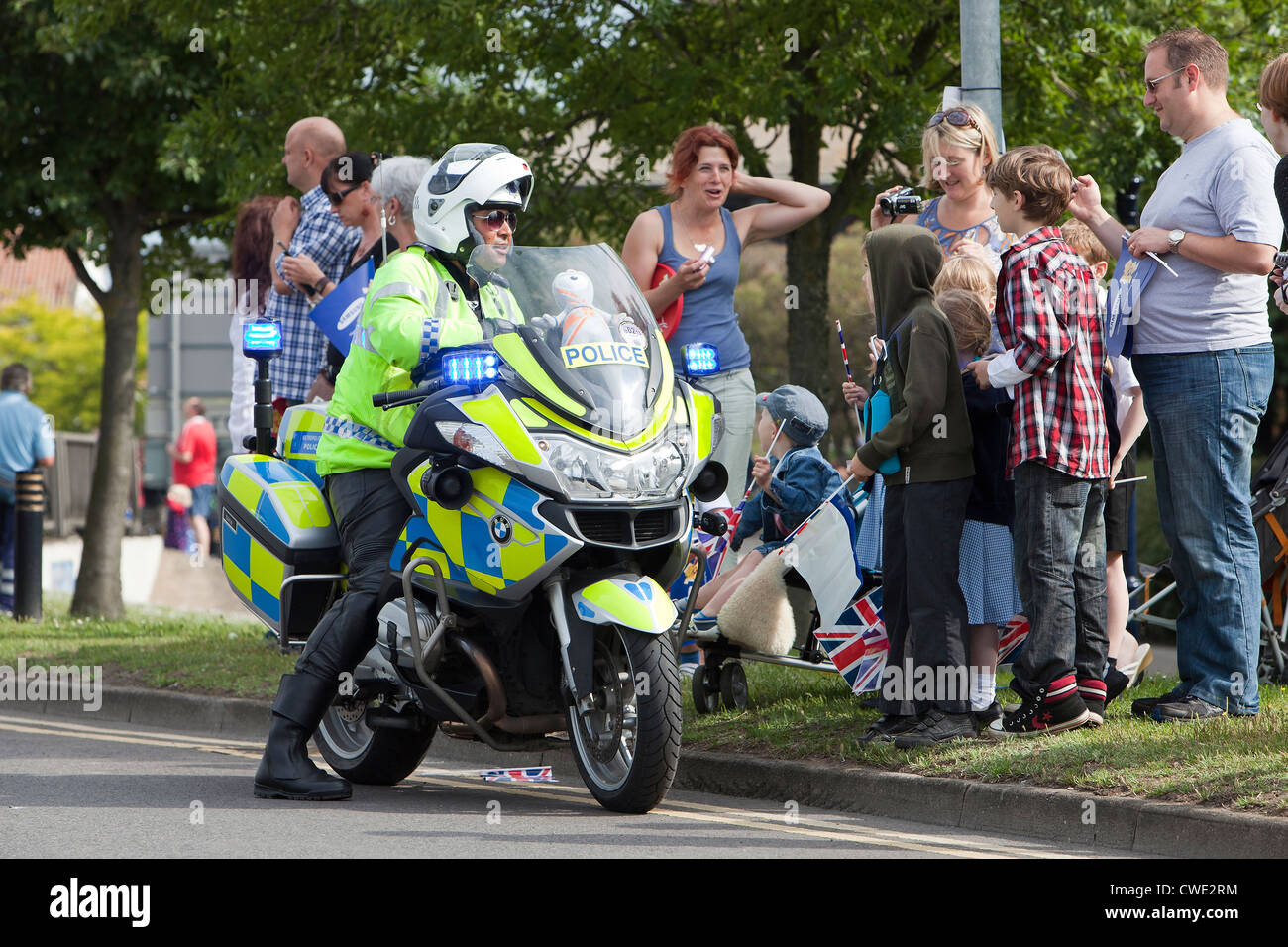 Metropolitan Police motorcycle outriders in Great Yarmouth during the ...