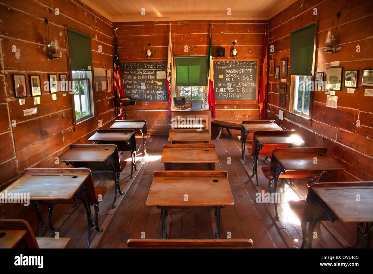 Old Mason Street Elementary School, Wooden Desks, Old San Diego ...