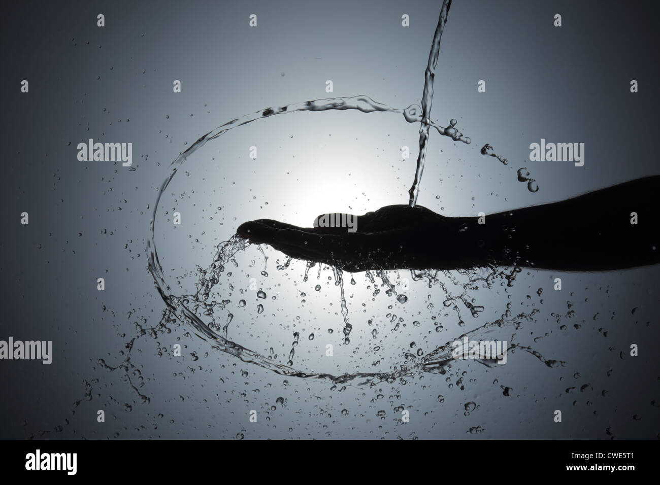 Human Hand And Splashing Water Stock Photo - Alamy