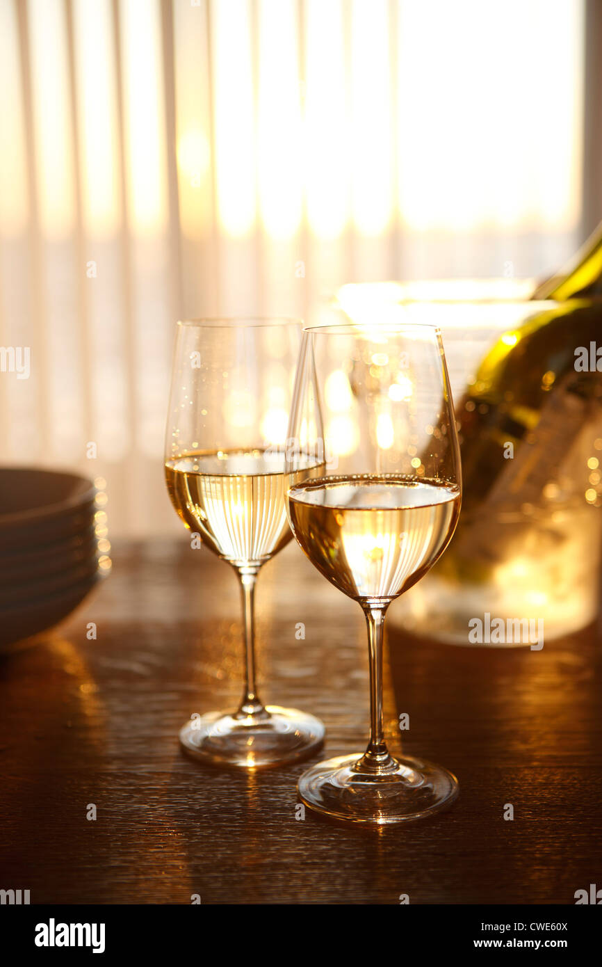 Close Up Of Two Drinking Glass Half Filled With Drink Stock Photo - Alamy