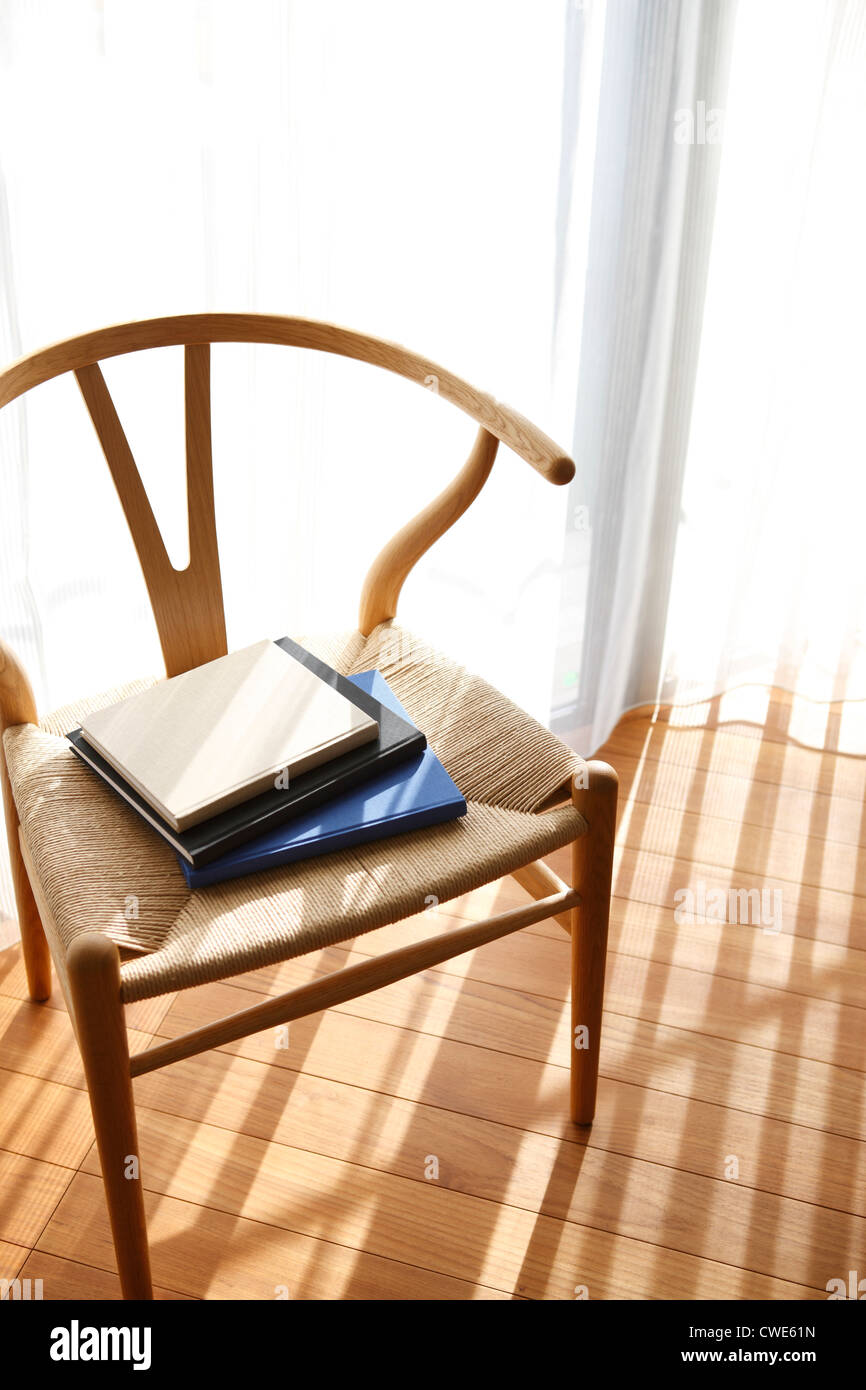 Books On Chair, View From Above Stock Photo - Alamy