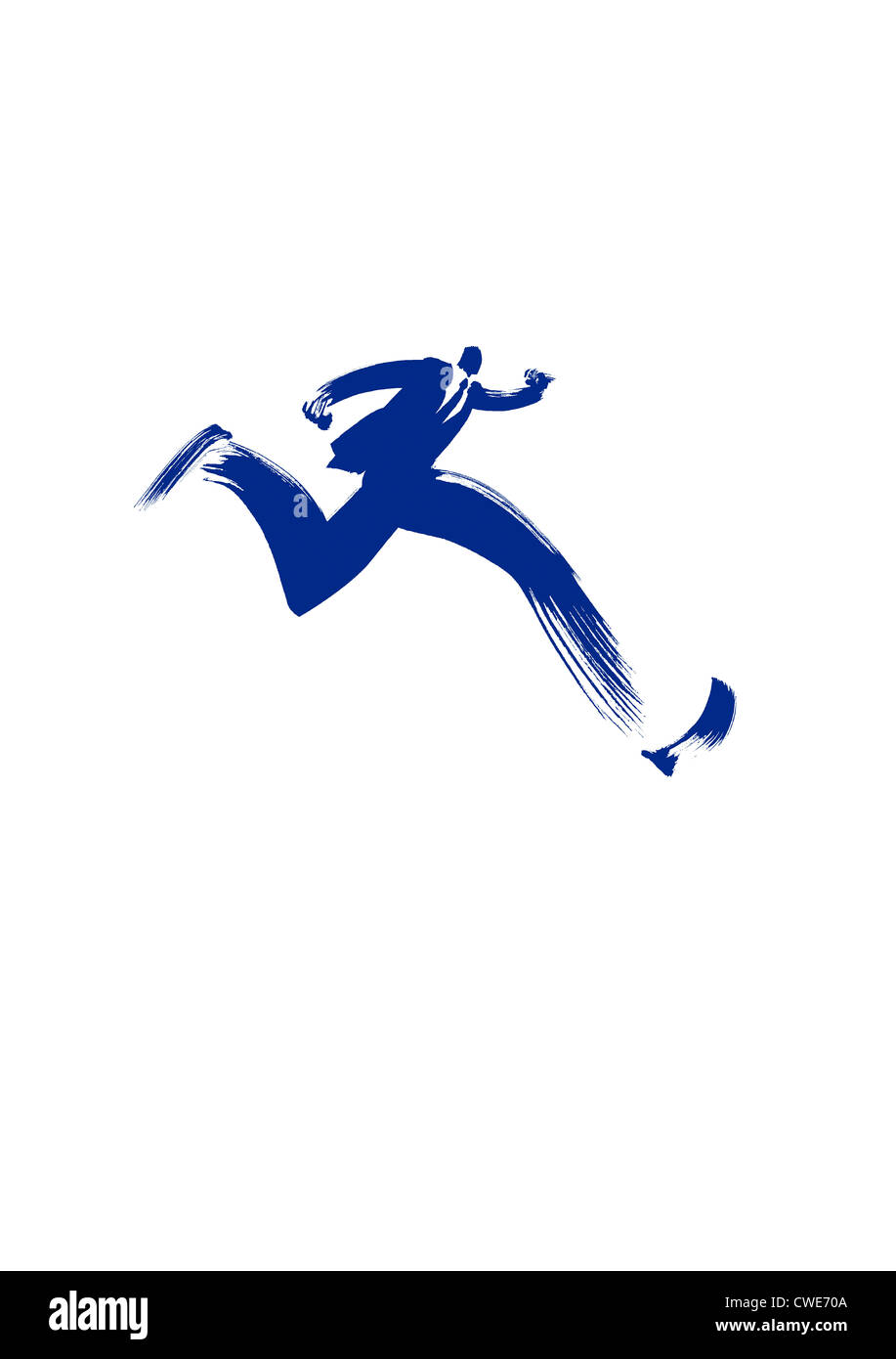 Illustration Of Running Businessman Stock Photo - Alamy