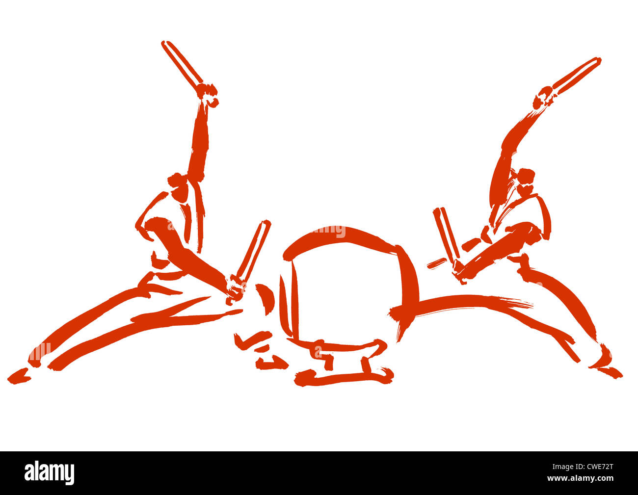 Two Drummers Playing Drum Stock Photo - Alamy