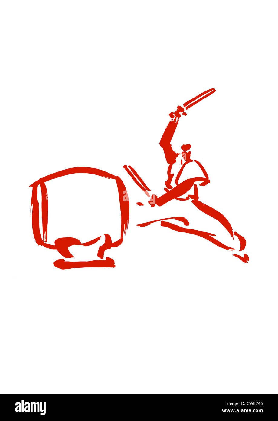 Man Beating Drum, Illustration Stock Photo - Alamy