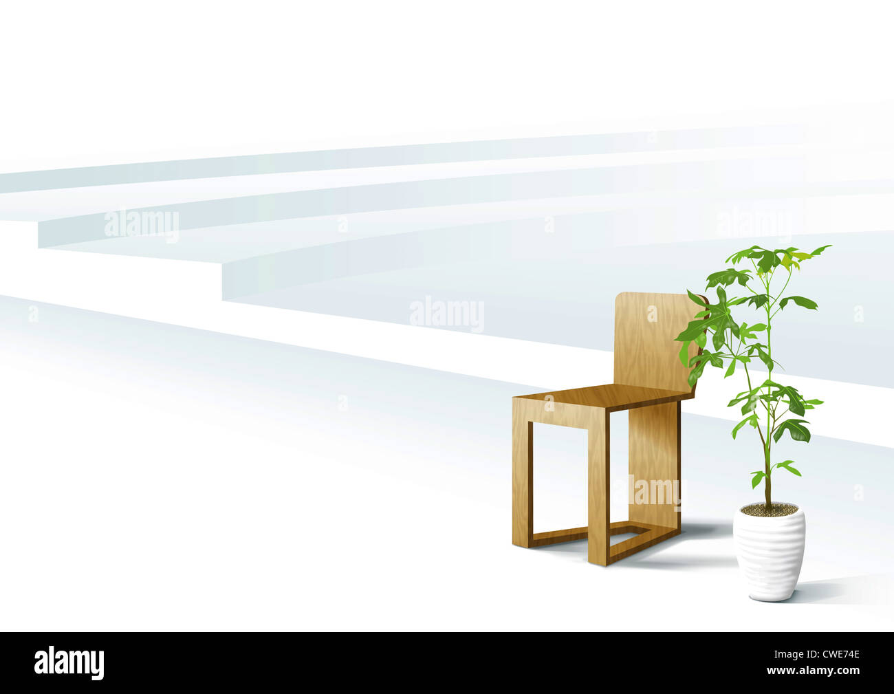 Plant wooden chair hi-res stock photography and images - Alamy