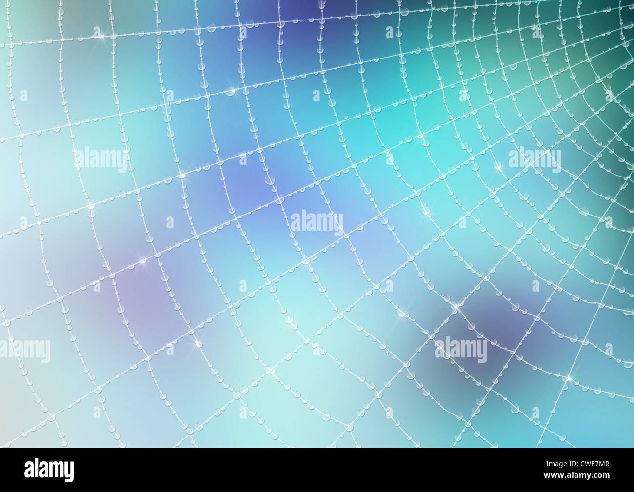 Spider Web With Colored Background Stock Photo - Alamy