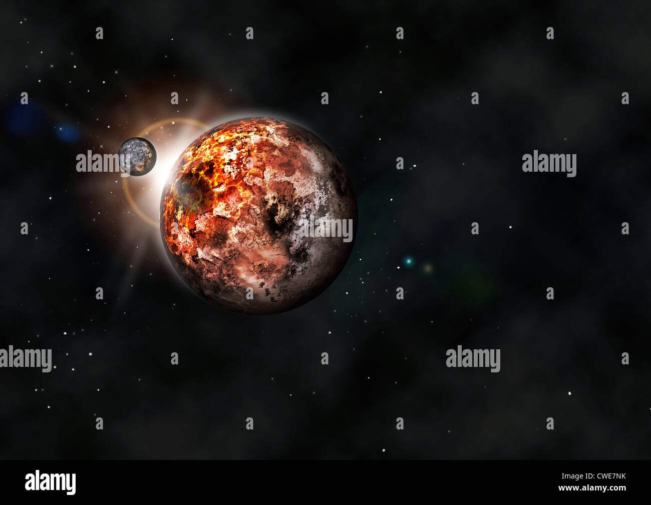 Planet With Light Effect Stock Photo - Alamy