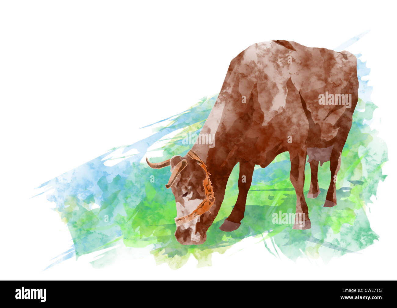 Cow field drawing hi-res stock photography and images - Alamy