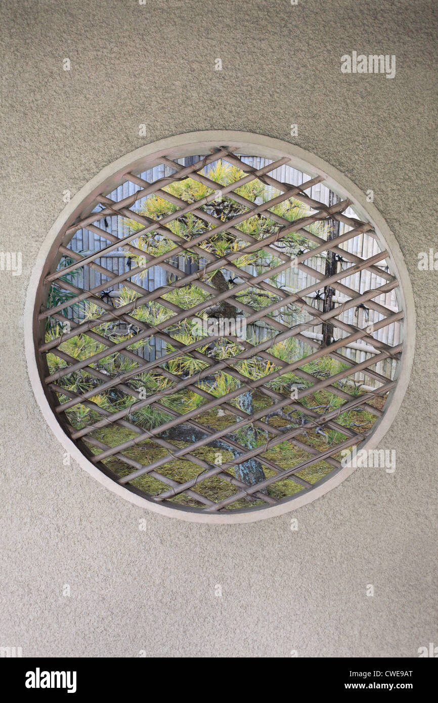 Wooden Round Window Stock Photo - Alamy