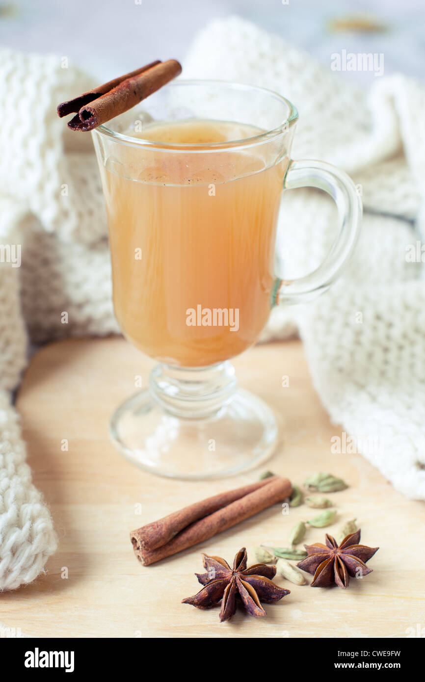 Hot apple-cinnamon drink Stock Photo - Alamy