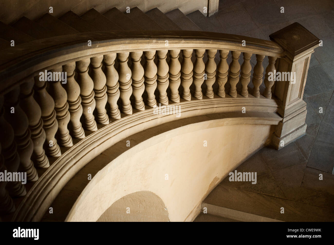 Ancient Castle curved stairs. Stone made Stock Photo - Alamy