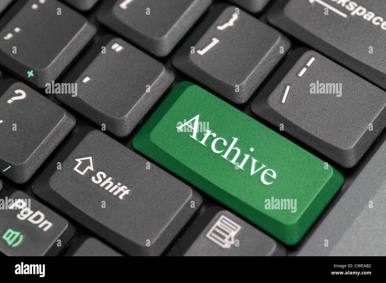 Archive on keyboard Stock Photo - Alamy