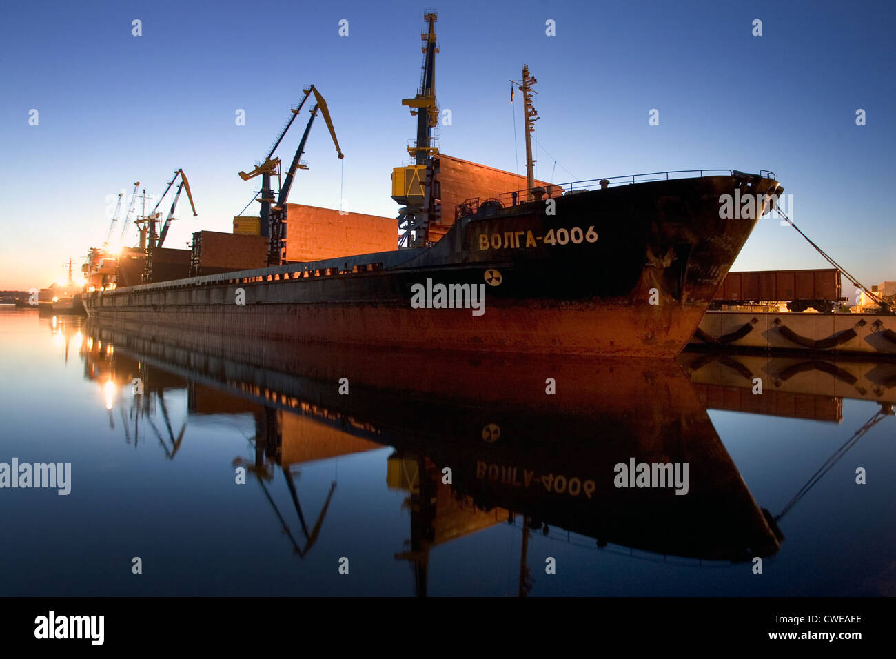 Coast container destination harbor loading marina hi-res stock ...