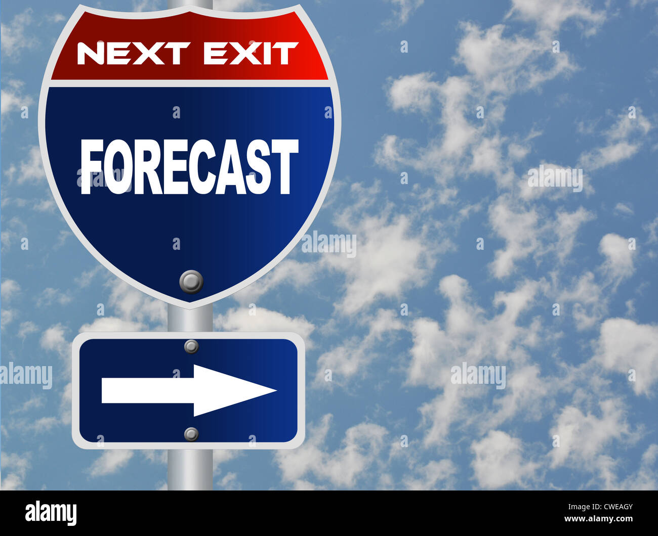 Forecast road sign Stock Photo - Alamy