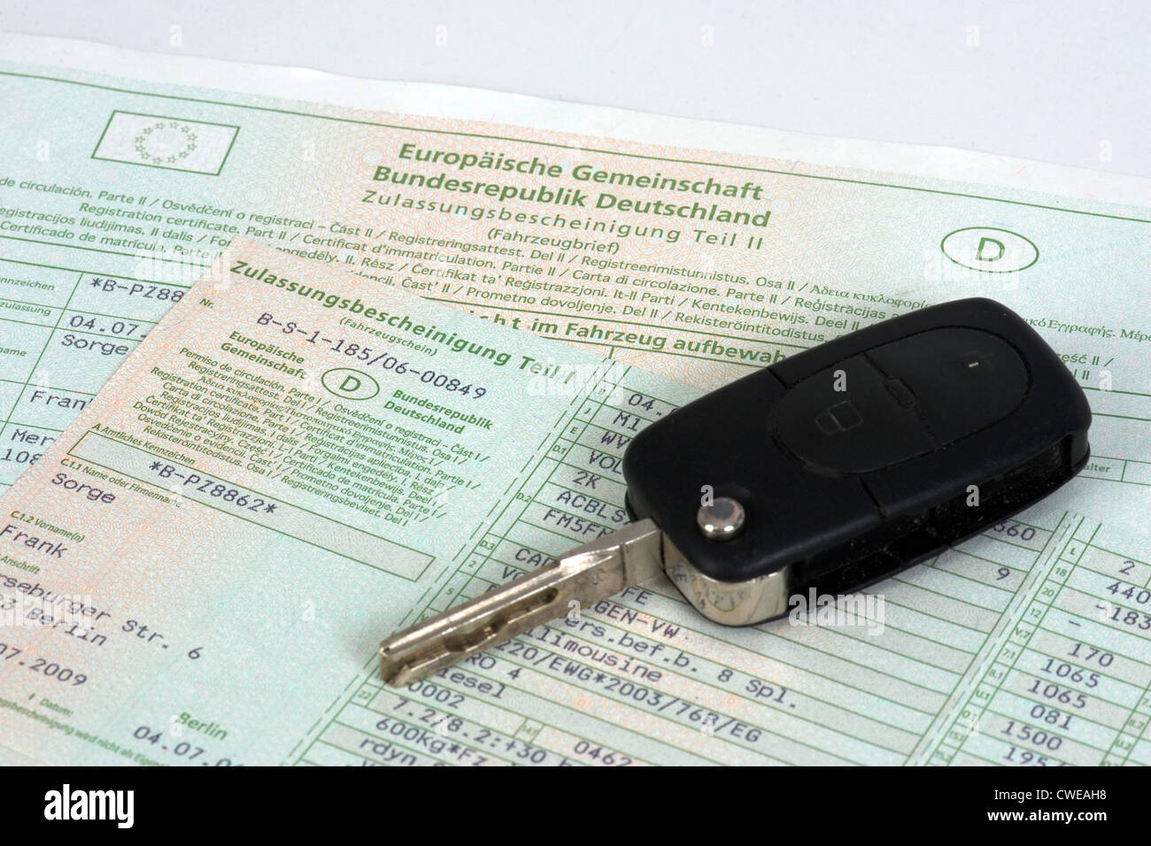 Vehicle registration certificate document hi-res stock photography and ...