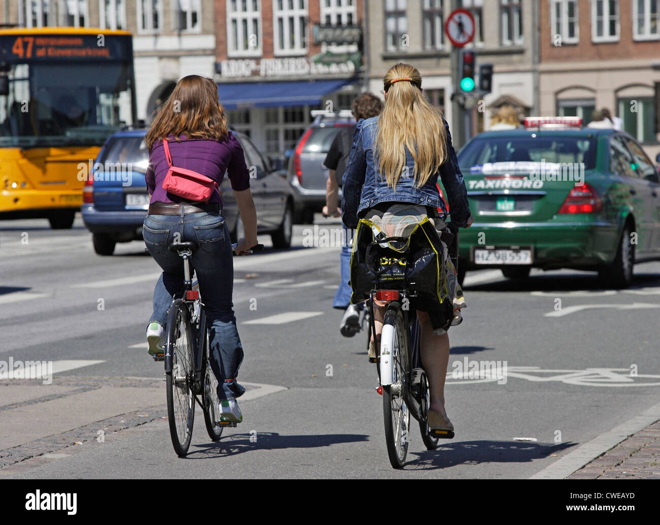 Cyclists in the City Stock Photo - Alamy