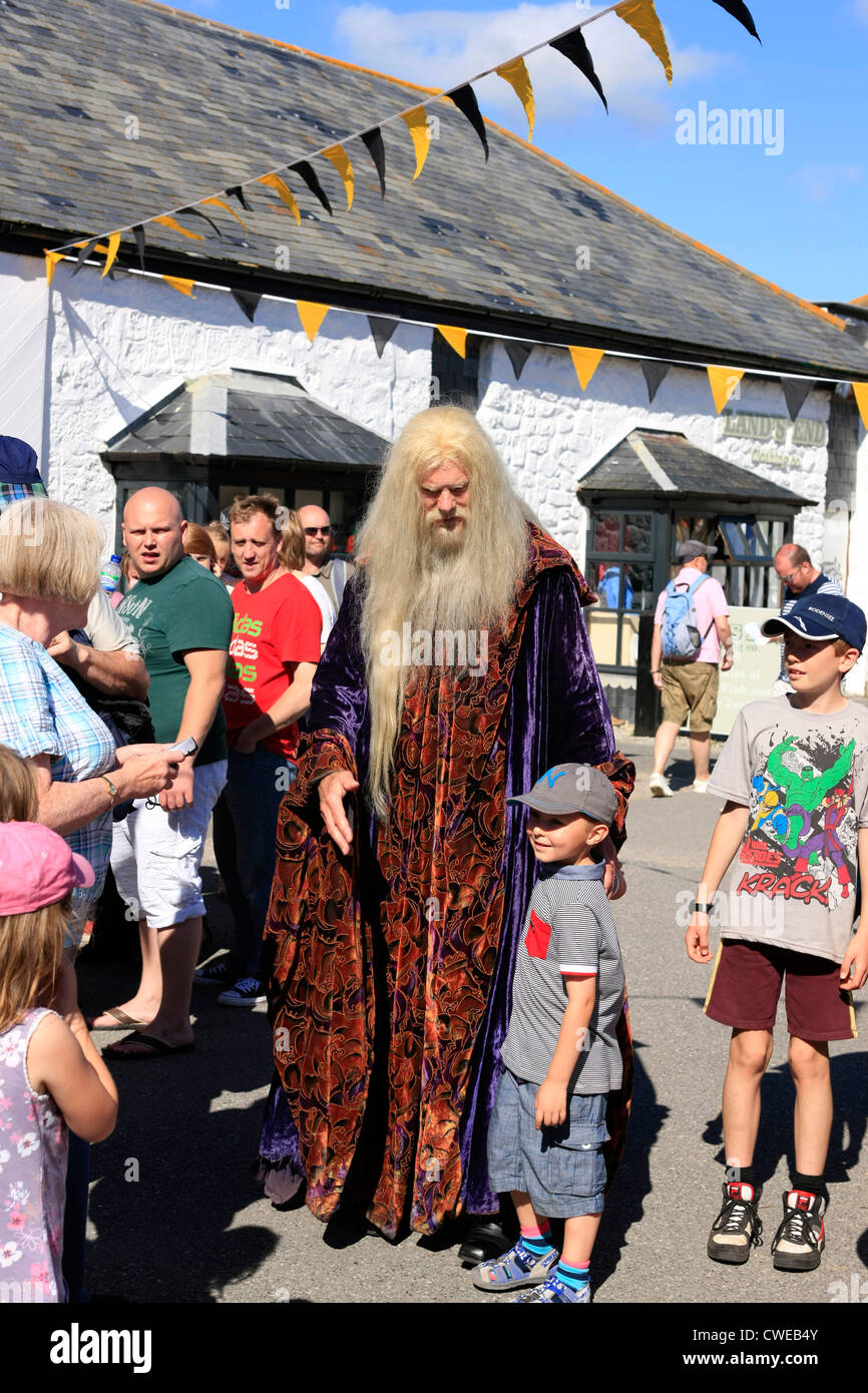 Merlin greets visitors to the Lands End center in Cornwall Stock Photo ...