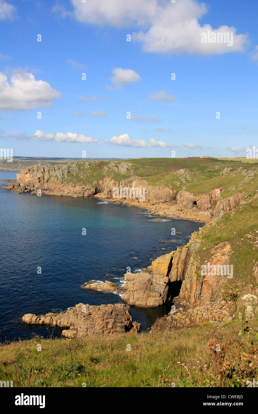 The final landscape of cliffs and rocks of England at Lands End Stock ...