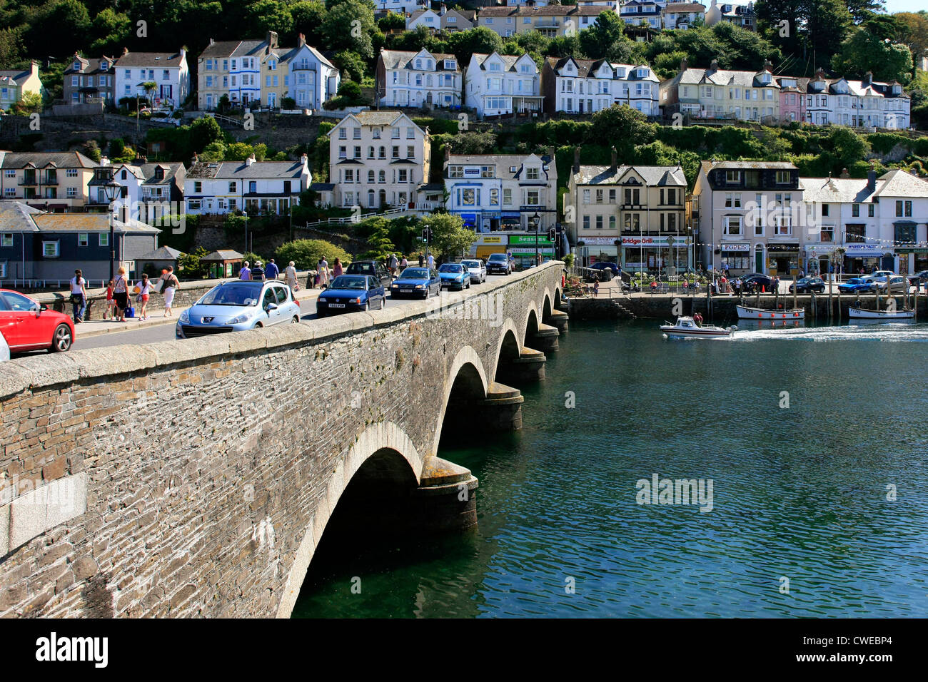 The bridge over the East Looe River at Looe in Cornwall Stock Photo - Alamy