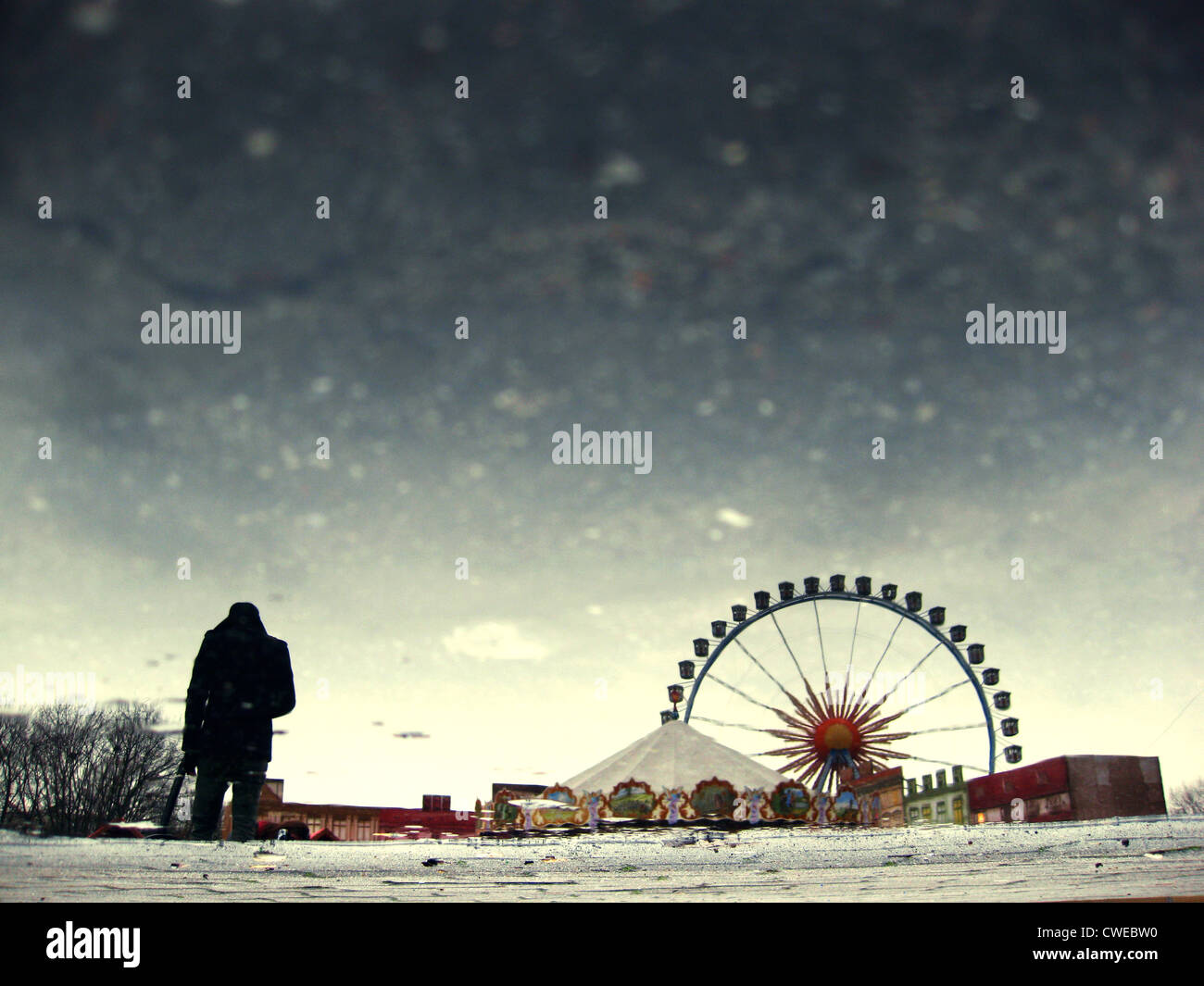 Ferris reflection puddle wheel hi-res stock photography and images - Alamy