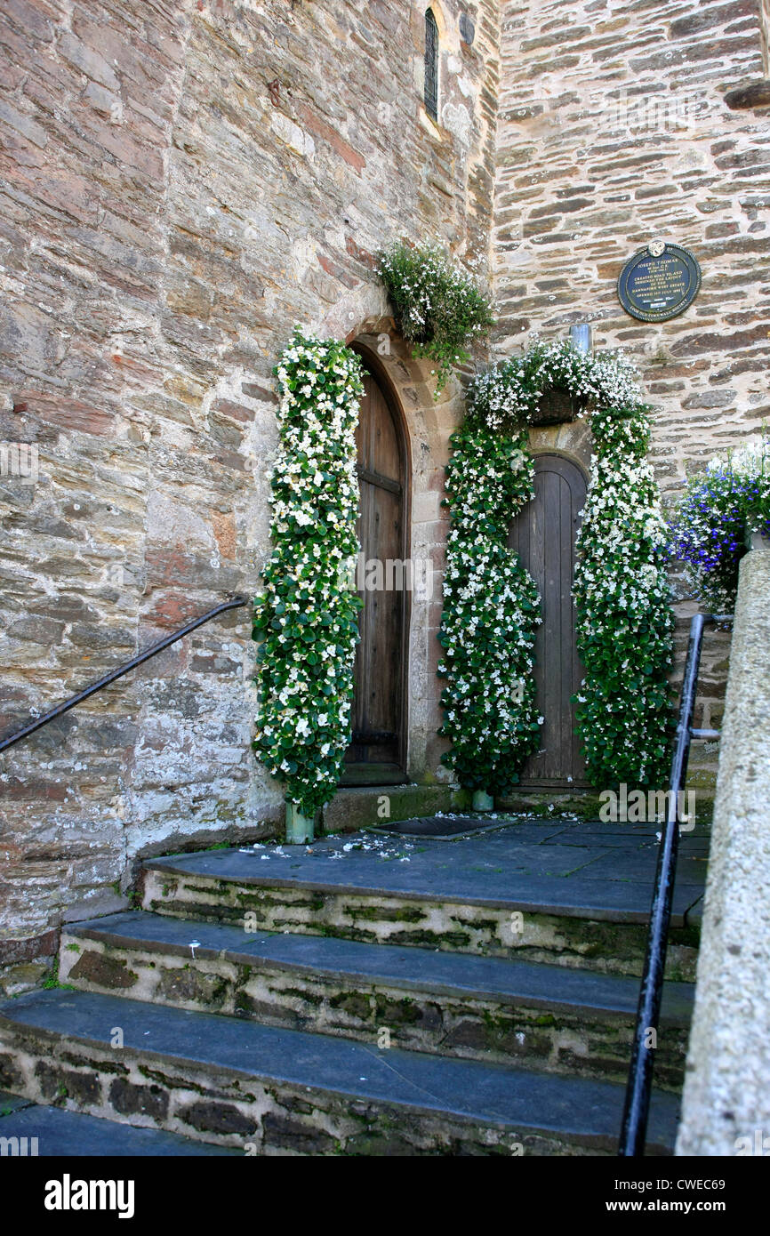 The doorway leading into St Nicholas the Parish of St. Martin Church at ...