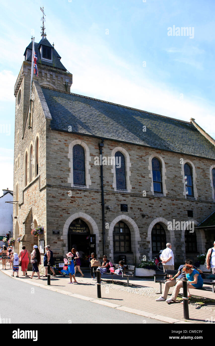 The indoor market building in the High Street in E. Looe Cornwall Stock ...