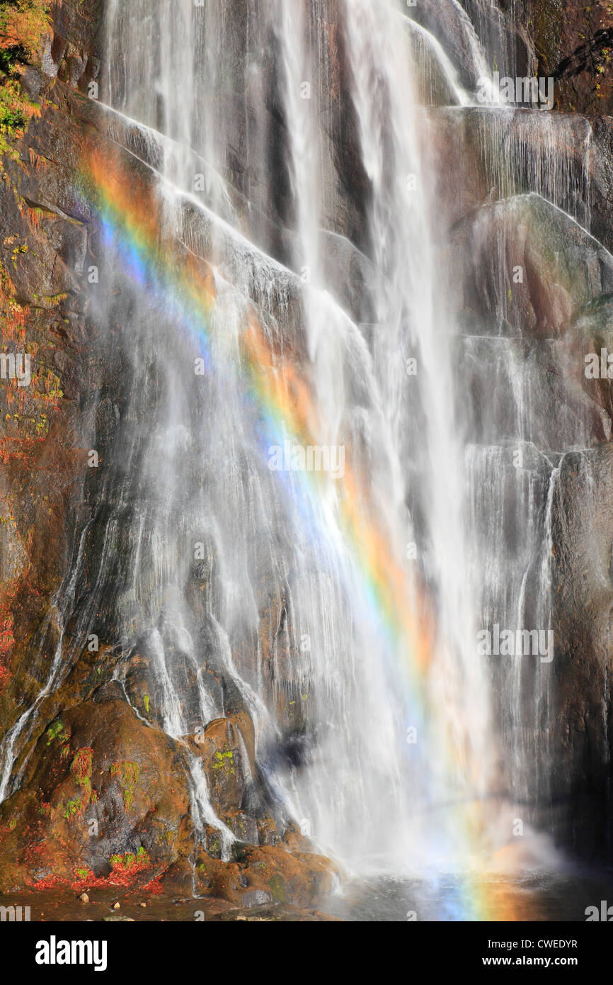 Rainbow And Waterfalls Stock Photo - Alamy
