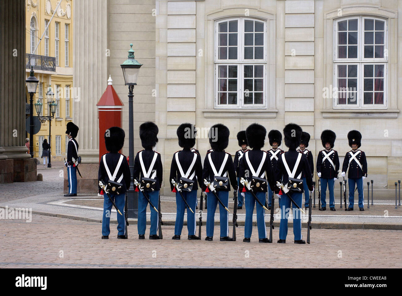 Denmark, Copenhagen, Amalienborg Palace, Changing of the Guard Stock ...