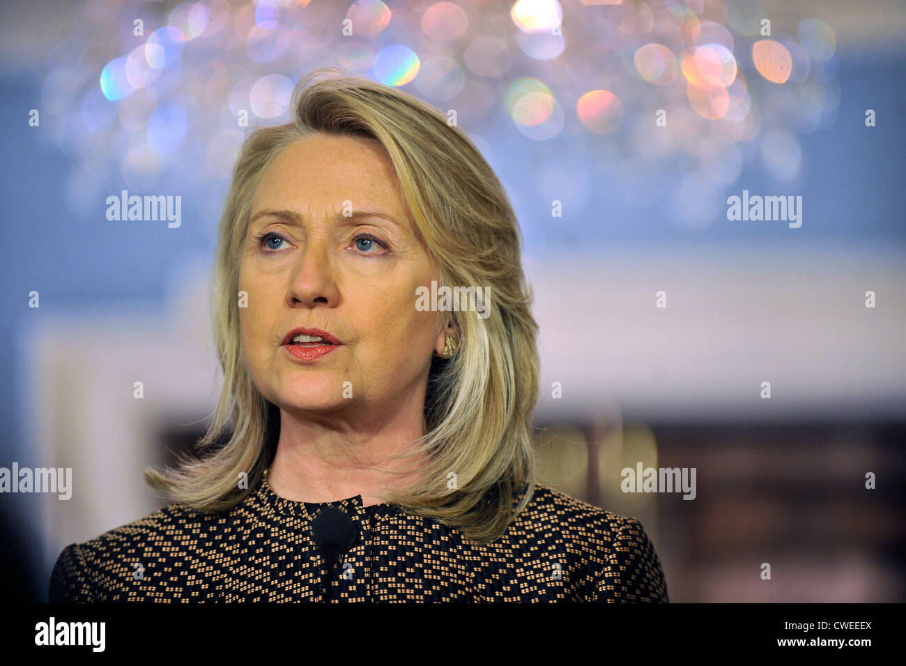 Secretary of State Hillary Rodham Clinton during a press conference ...