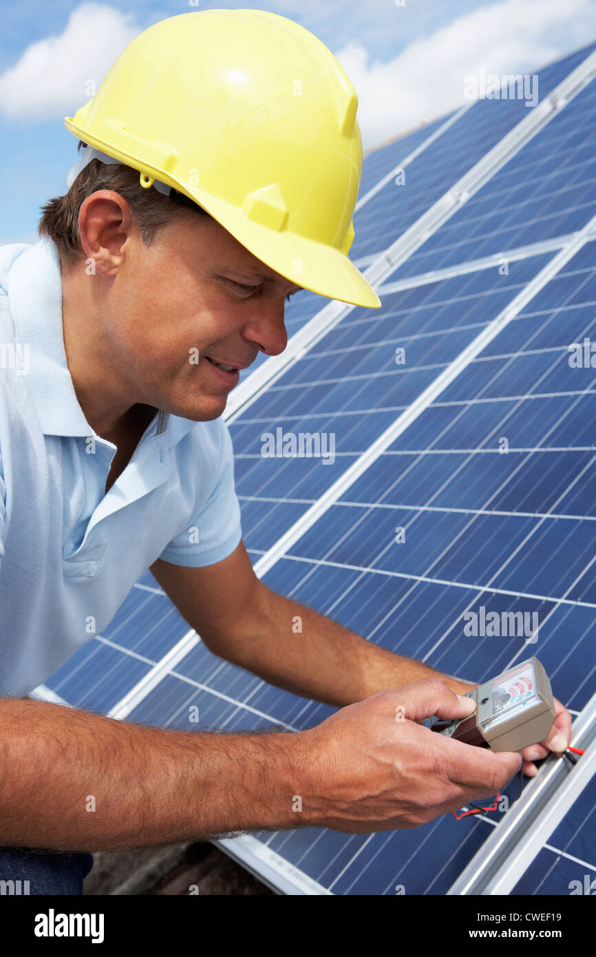 Man installing solar panels Stock Photo - Alamy Man installing solar panels Stock Photo - Alamy