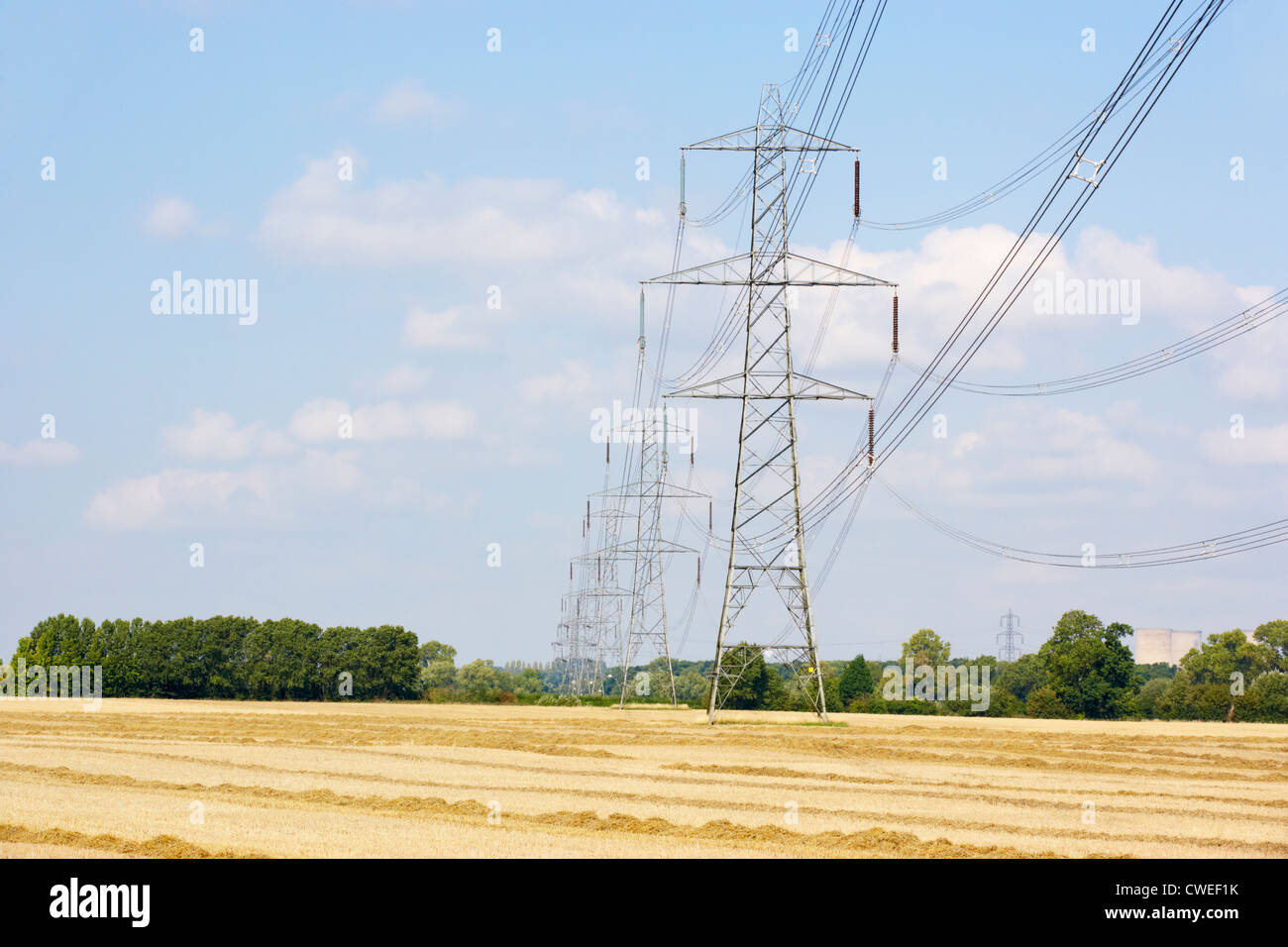 Electricity pylons in countryside Stock Photo - Alamy