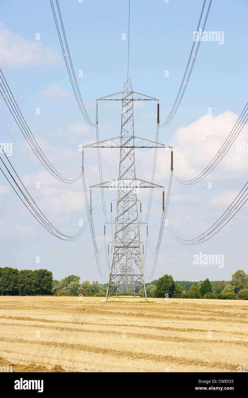 Electricity pylons in countryside Stock Photo - Alamy