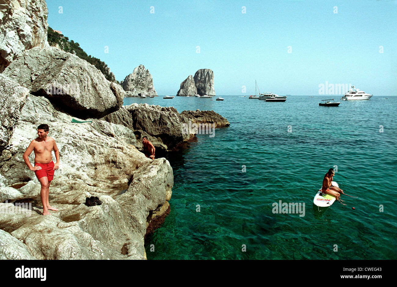 Capri beach sunbathing hi-res stock photography and images - Alamy