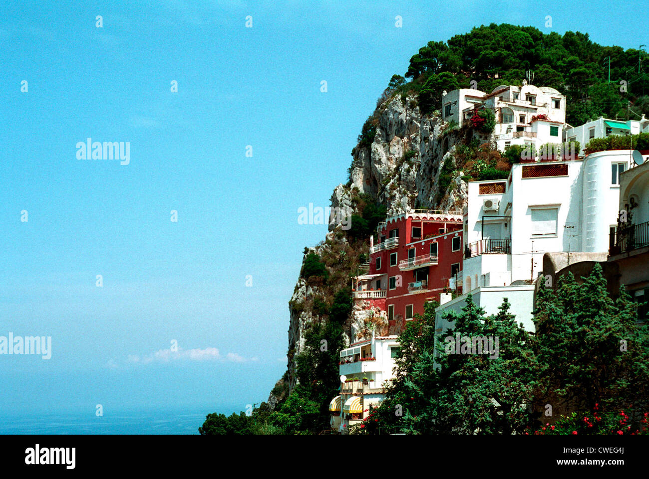 Capri, exclusive villas on the cliff Stock Photo - Alamy