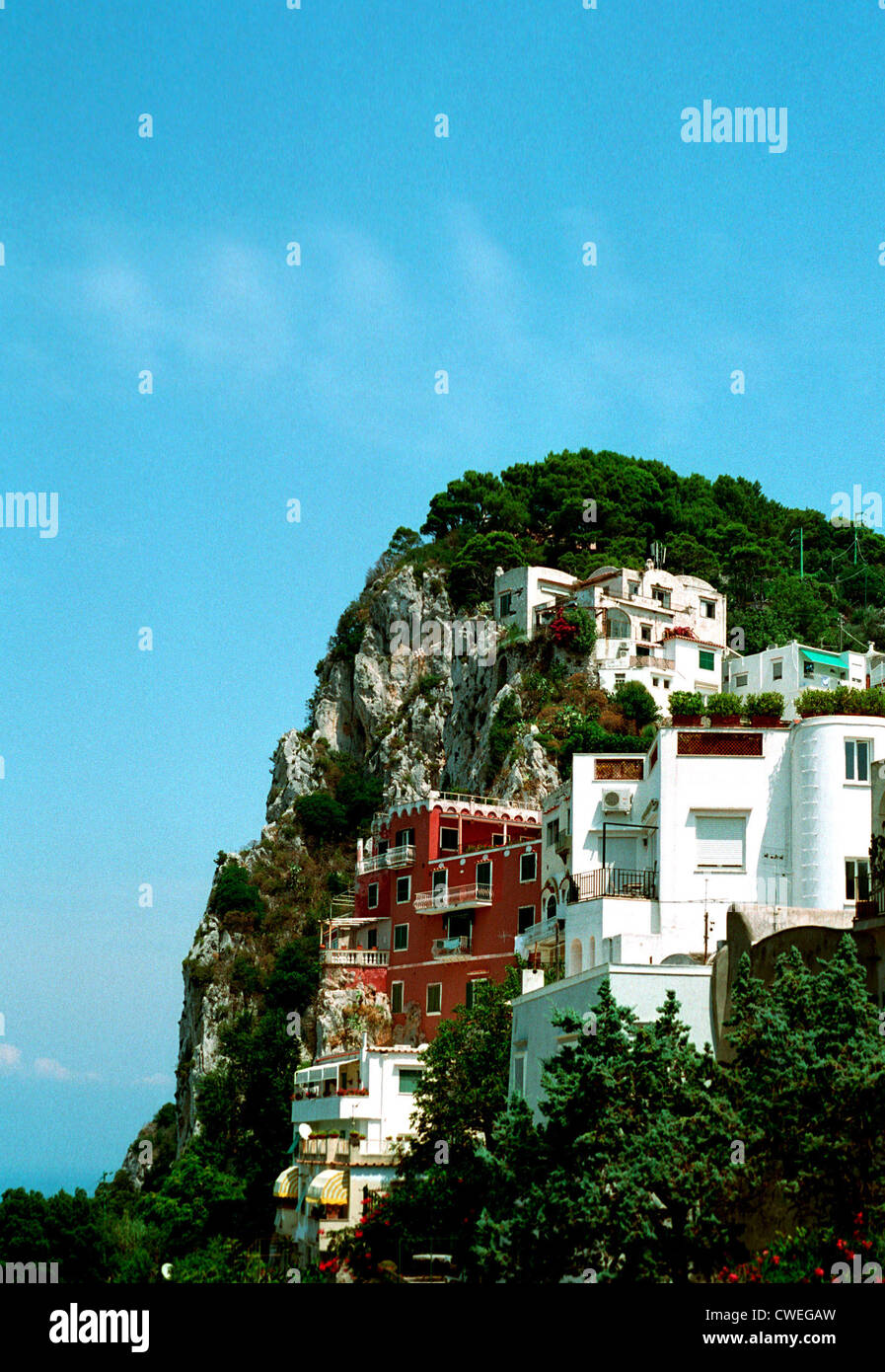Capri, exclusive villas on the cliff Stock Photo - Alamy