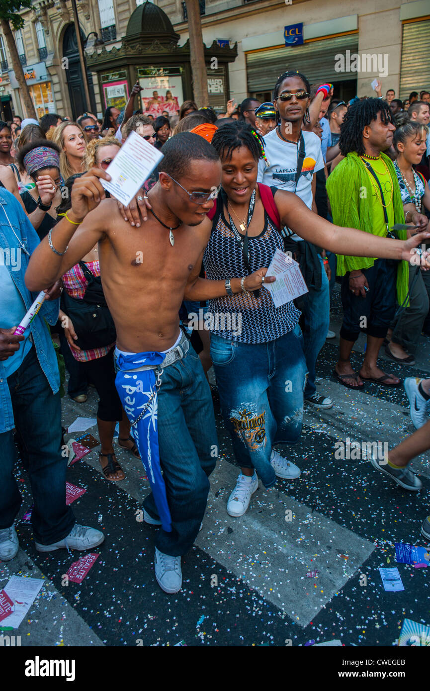 Paris, France, Crowd People, on Street, African Origin Youths ...