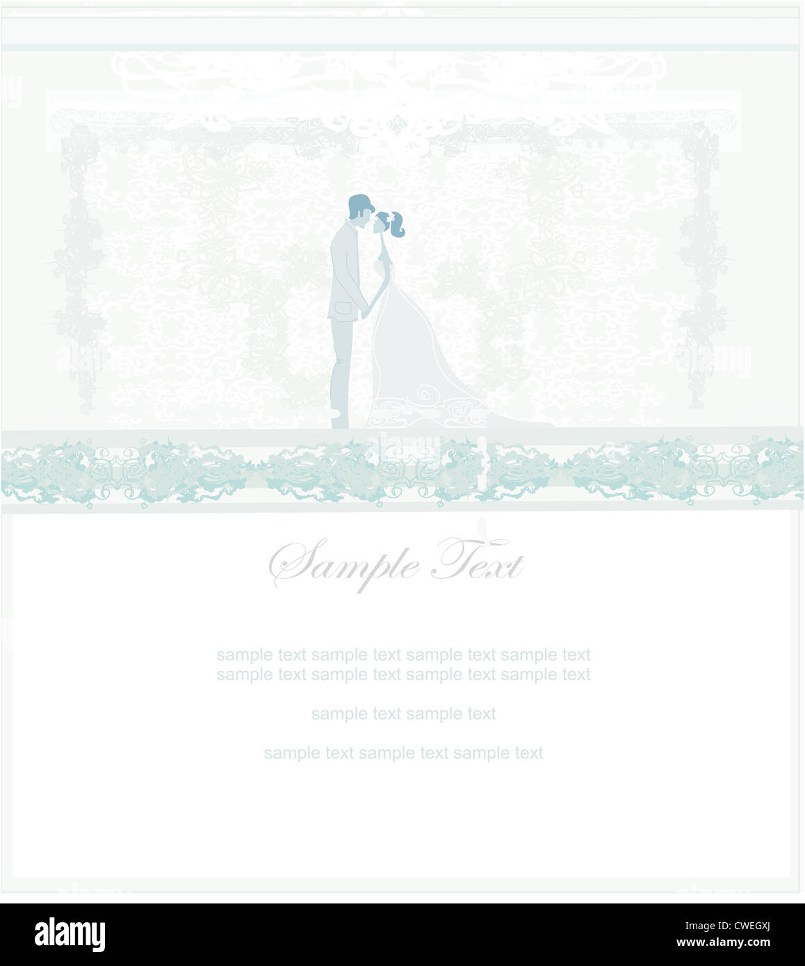 elegant wedding invitation with wedding couple Stock Photo - Alamy