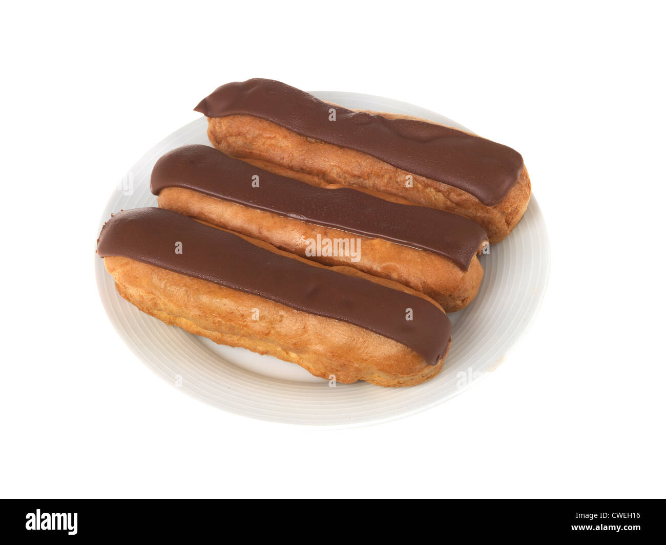 Food eclairs chocolate cream Cut Out Stock Images & Pictures - Alamy