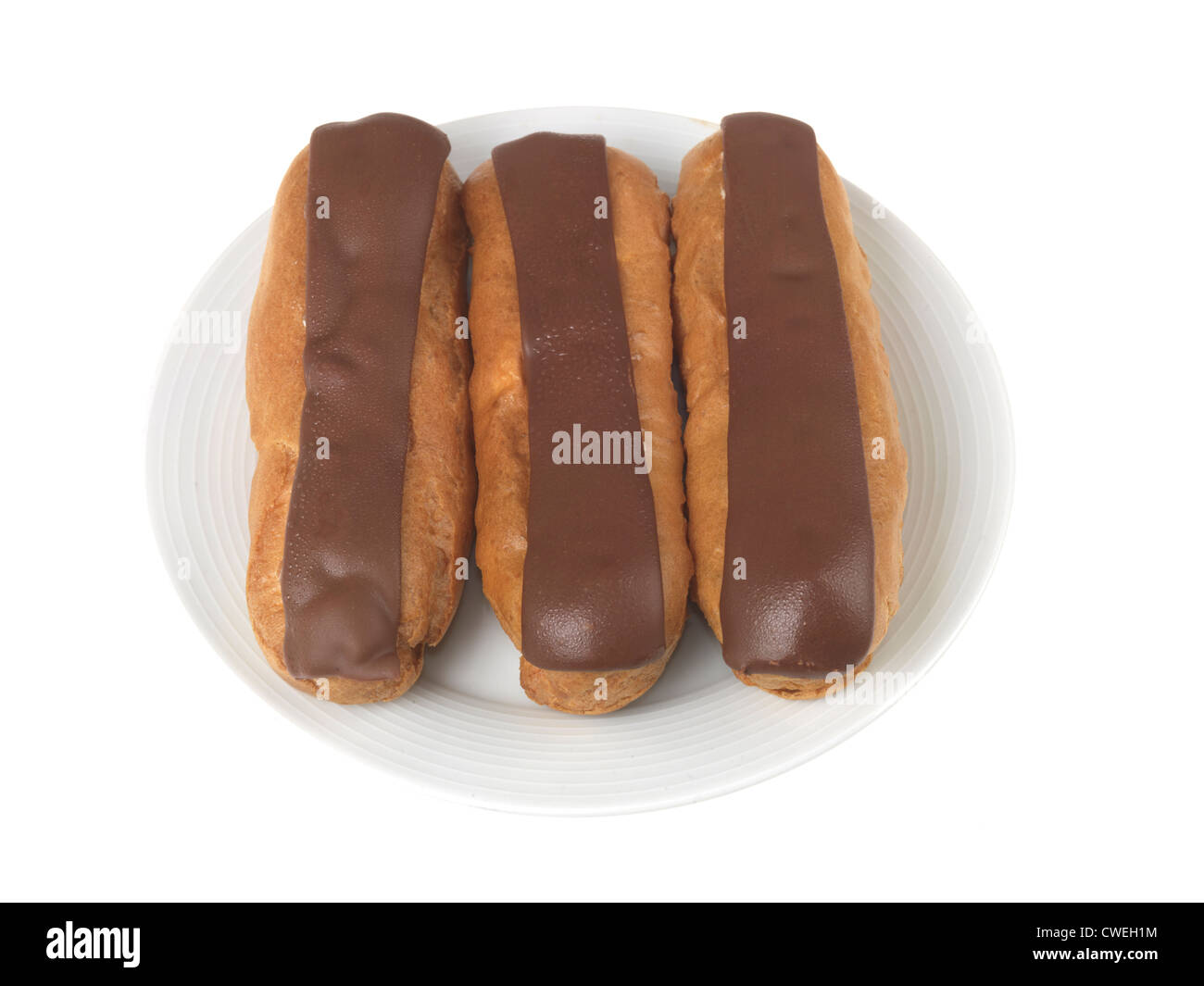 Eclairs with white chocolate cream hi-res stock photography and images ...
