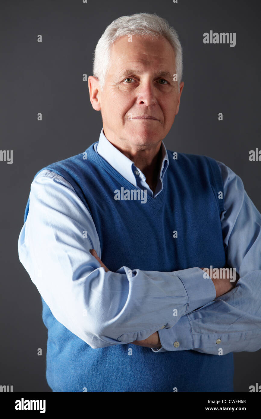 Senior man studio portrait Stock Photo - Alamy