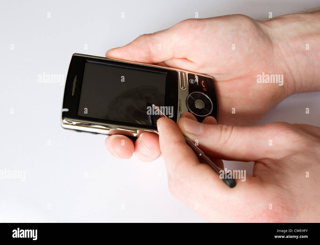 hands with communicator Stock Photo - Alamy