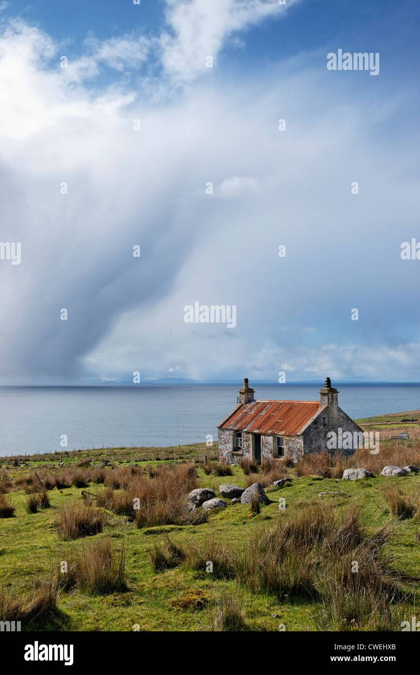 Old croft house at Melvaig, near Gairloch, Wester Ross, Highland ...