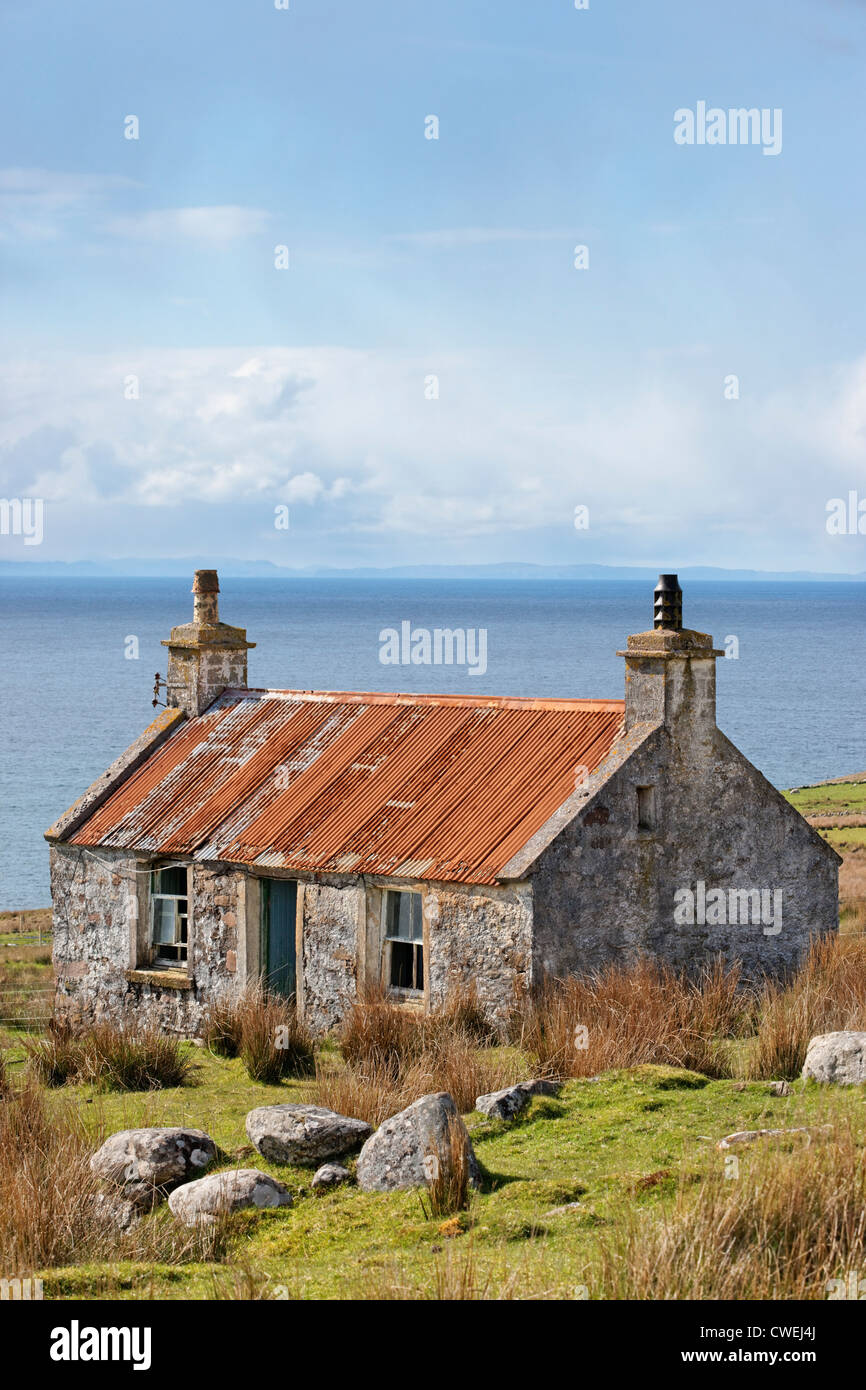 Old croft house at Melvaig, near Gairloch, Wester Ross, Highland ...