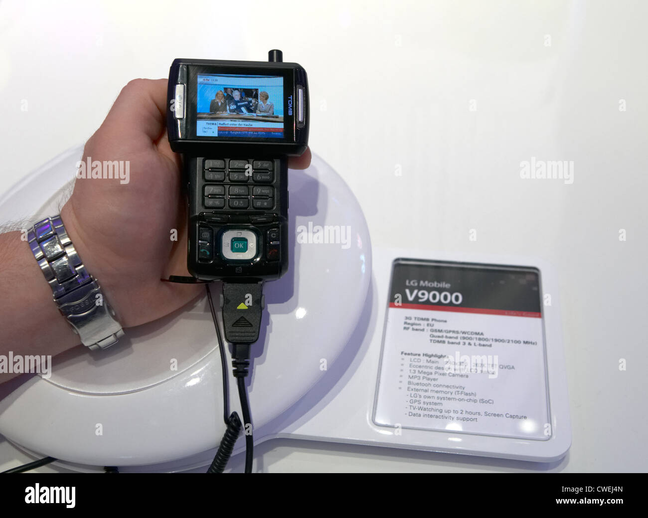 Mobile phone from LG with the TV reception is also possible Stock Photo ...