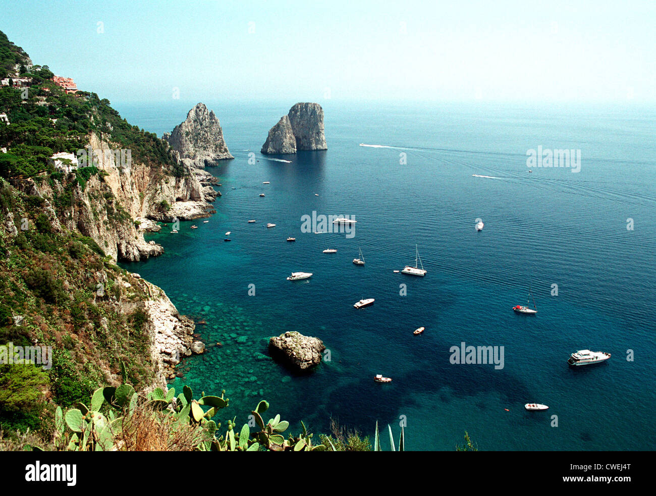 Capri, overlooking the Faraglioni cliffs Stock Photo - Alamy