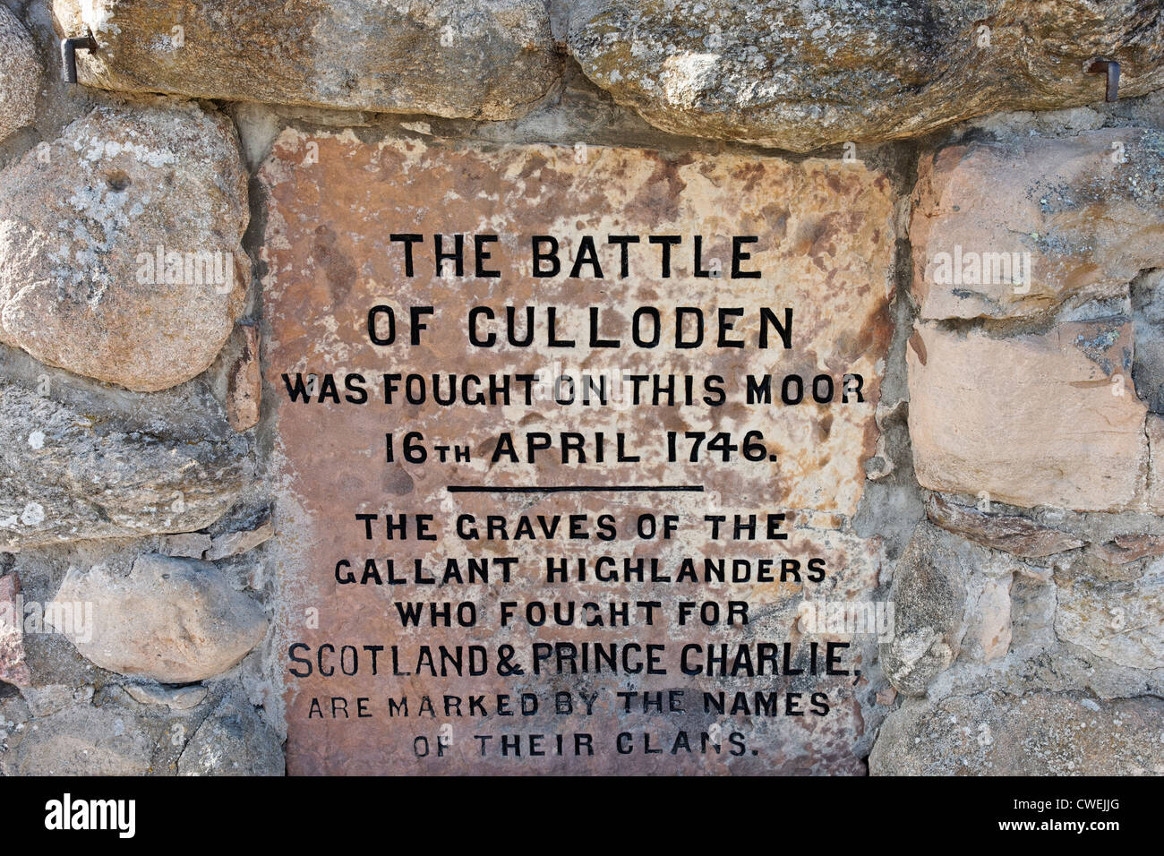 The Battle of Culloden Memorial Cairn, near Inverness, Highland ...